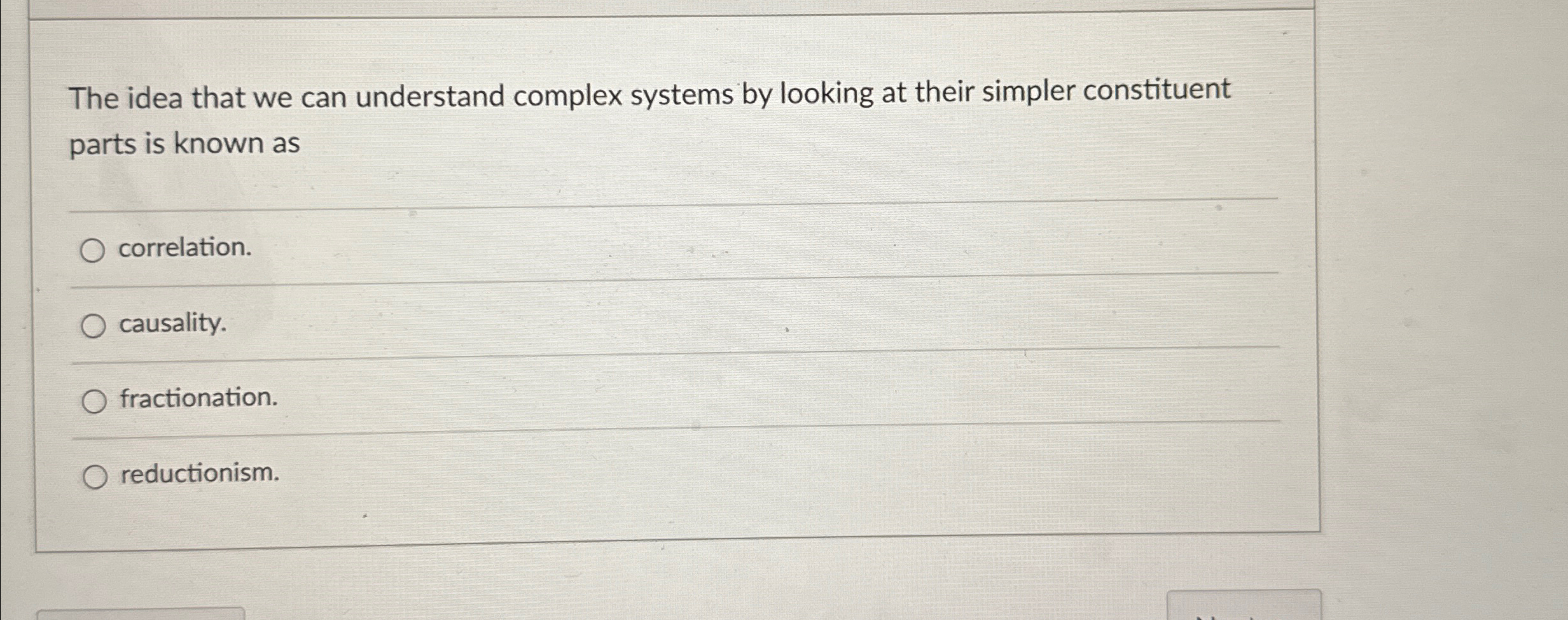 Solved The idea that we can understand complex systems by | Chegg.com