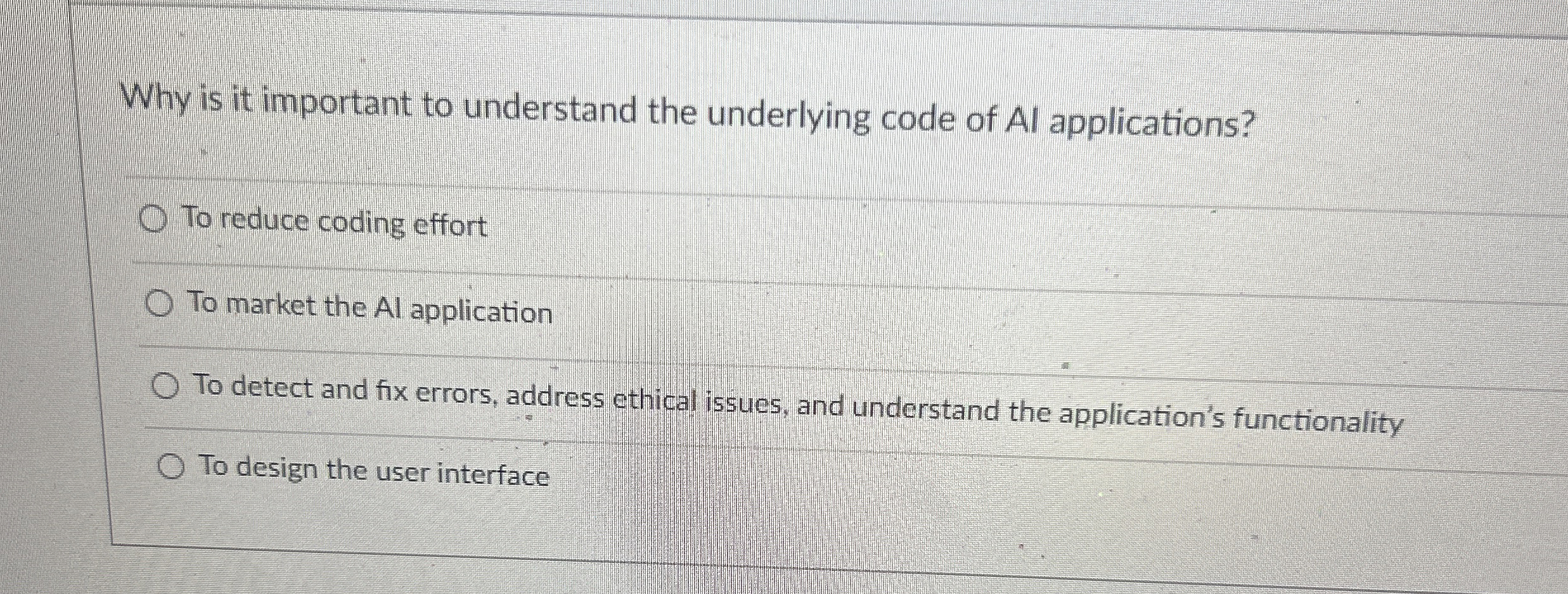 Solved Why is it important to understand the underlying code | Chegg.com