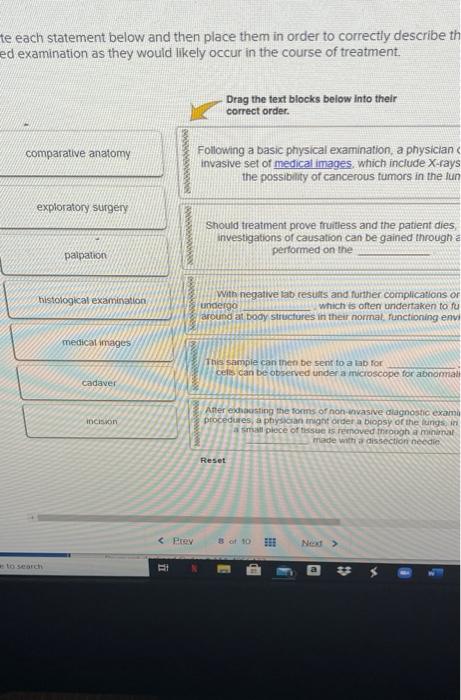 Solved te each statement below and then place them in order | Chegg.com