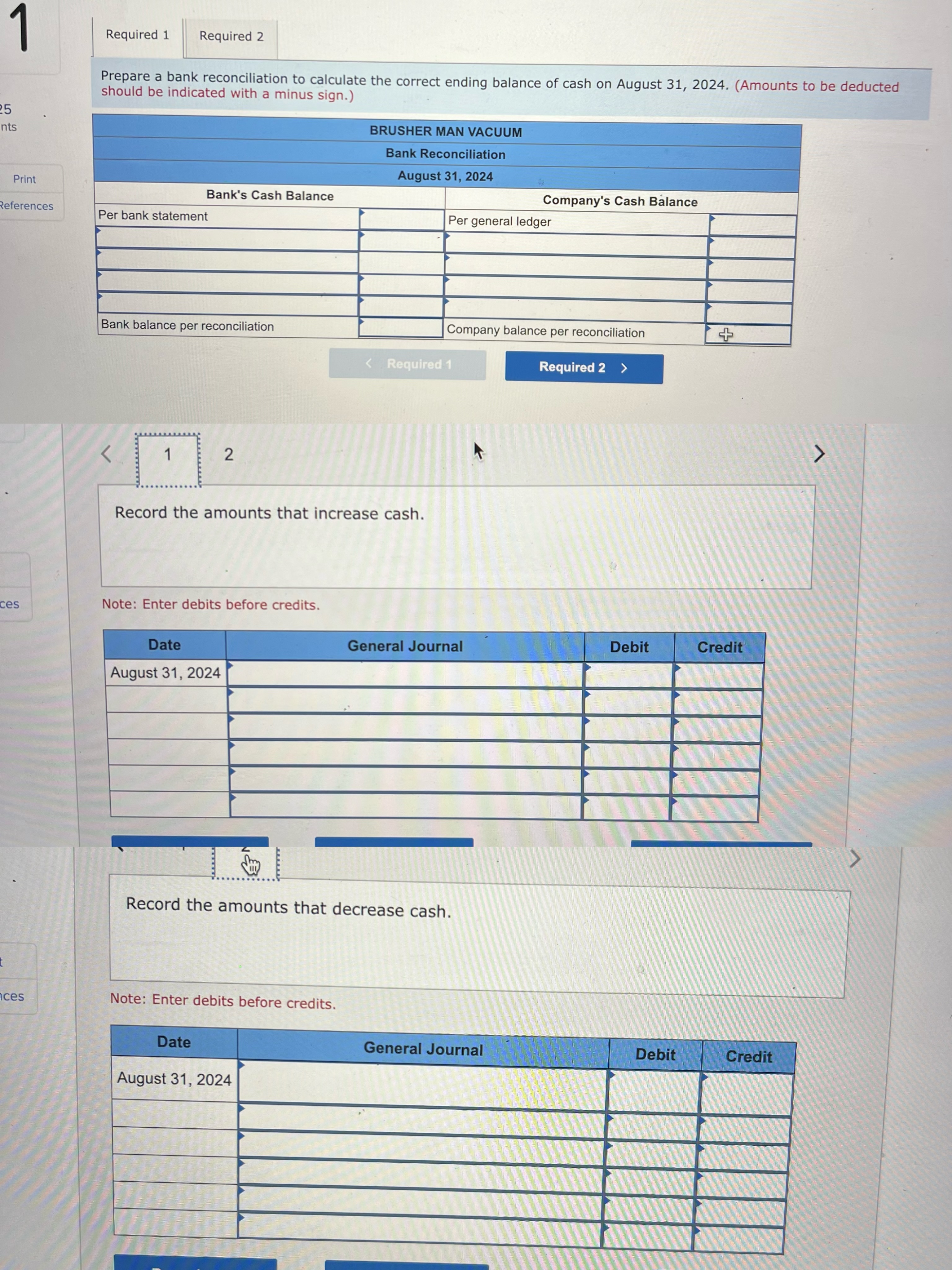 Required 1Prepare a bank reconciliation to calculate | Chegg.com