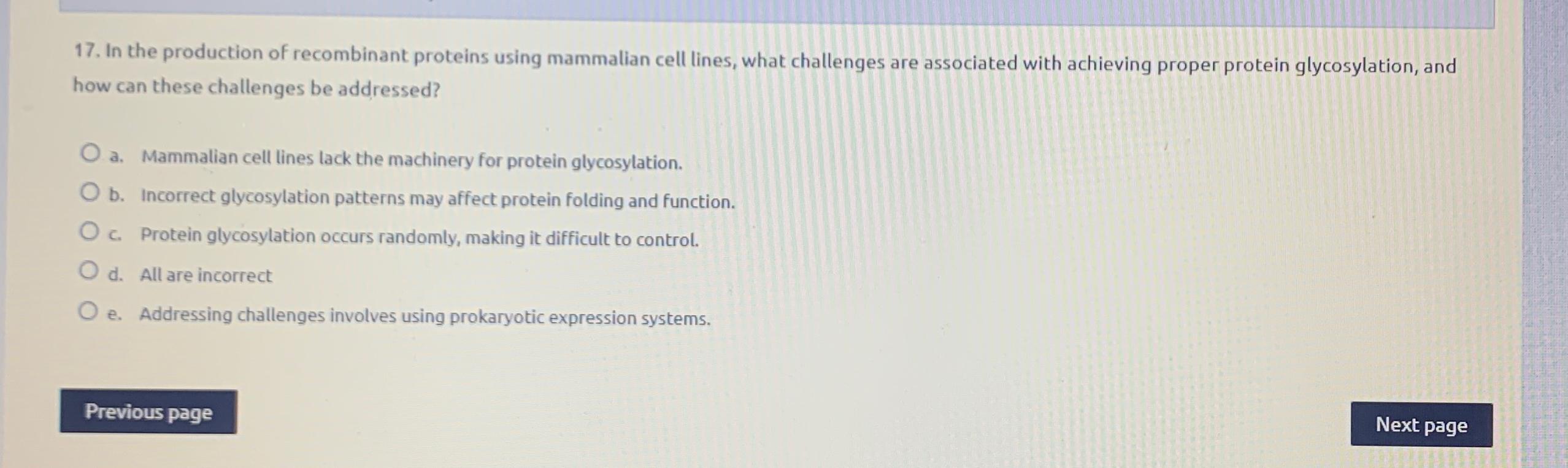Solved In the production of recombinant proteins using | Chegg.com