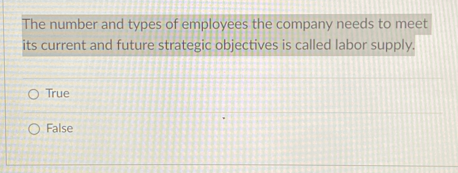 Solved The number and types of employees the company needs | Chegg.com