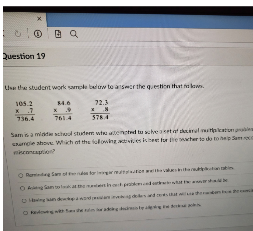 Solved Use the student work sample below to answer the | Chegg.com