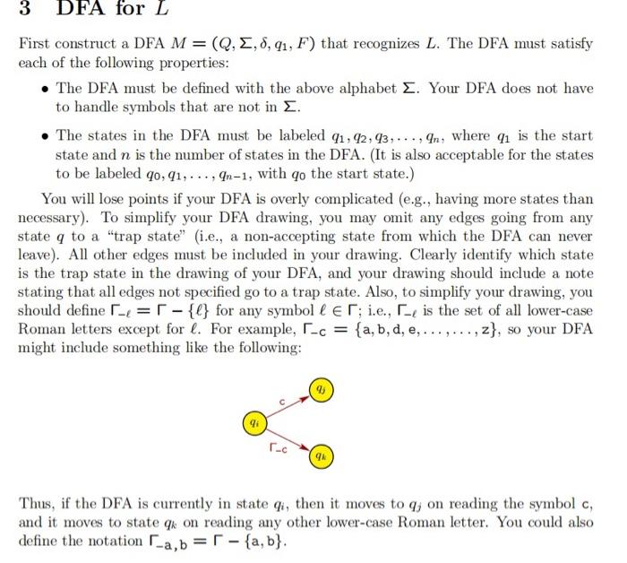 Solved To precisely specify L, first define Γ={a,b,c,…,z} as | Chegg.com