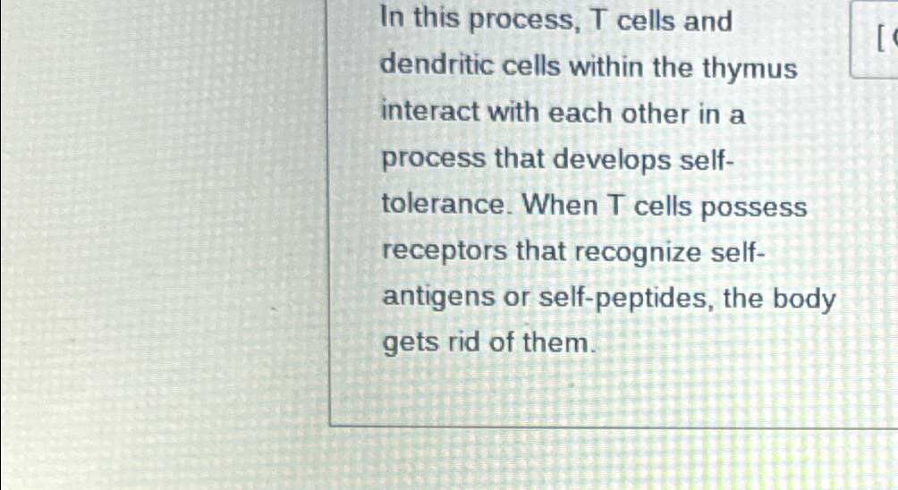 Solved In this process, T ﻿cells and dendritic cells within | Chegg.com