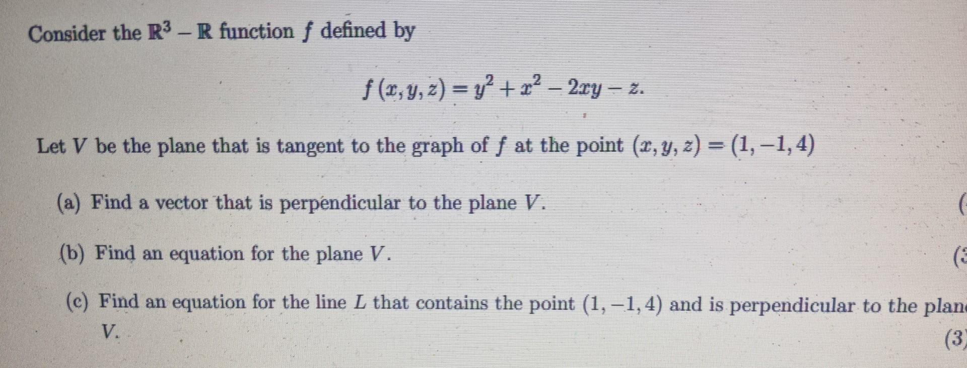 Solved Consider the R3−R function f defined by | Chegg.com