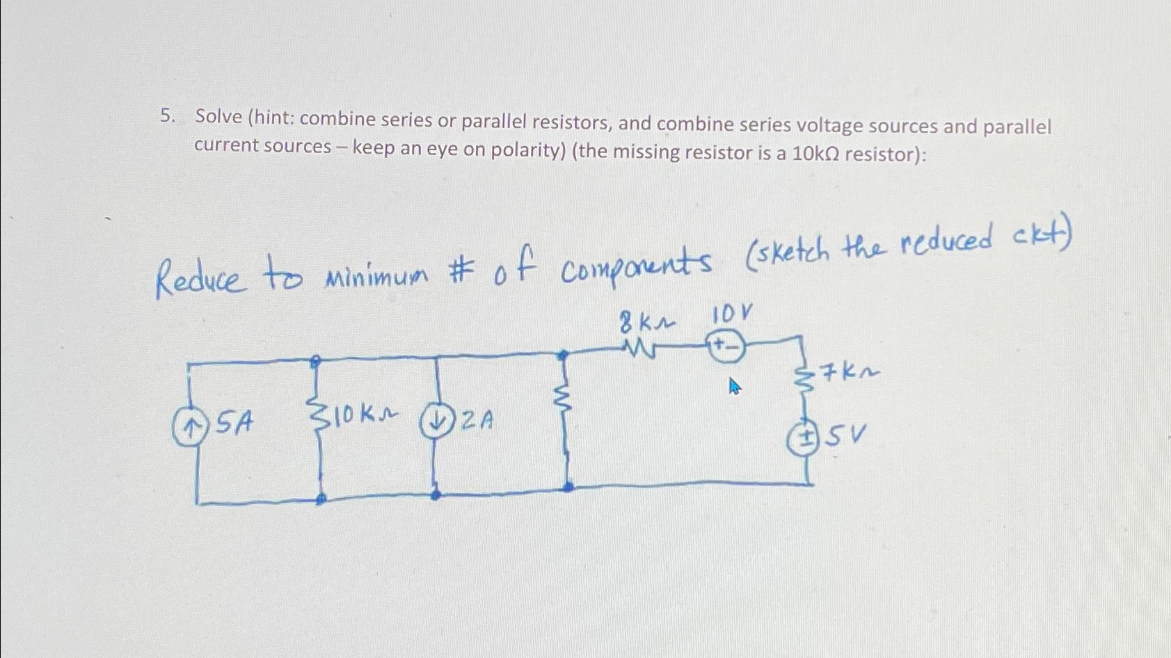 Solved Solve (hint: combine series or parallel resistors, | Chegg.com