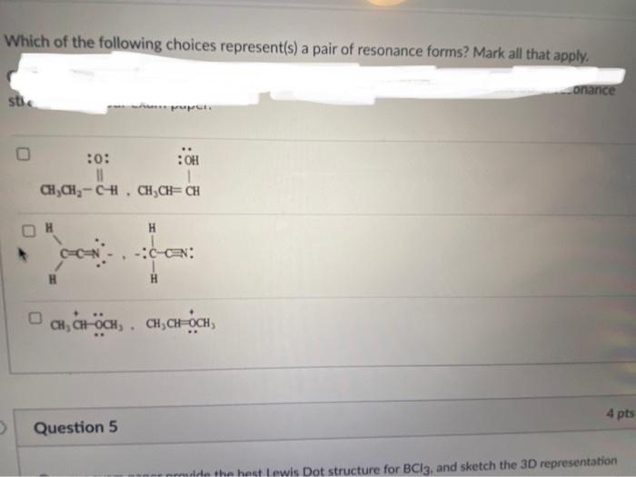Solved Which of the following choices represent(s) a pair of | Chegg.com