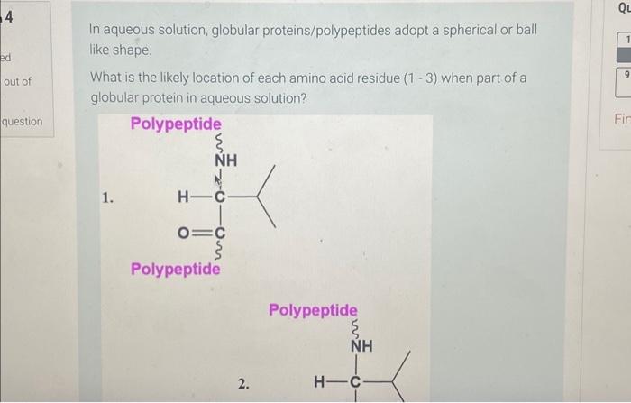 Solved In aqueous solution, globular proteins/polypeptides | Chegg.com