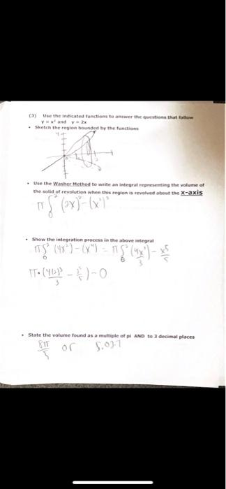 Solved (3) Use the incicated functions to answer the | Chegg.com
