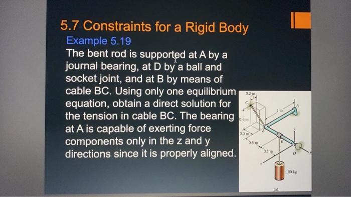 Solved 5.7 Constraints for a Rigid Body Example 5.19 The | Chegg.com