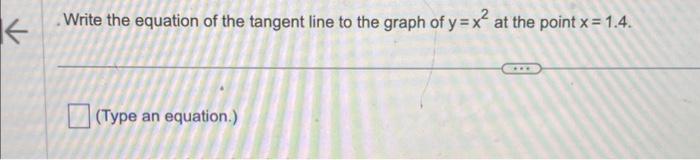 Solved Write the equation of the tangent line to the graph | Chegg.com