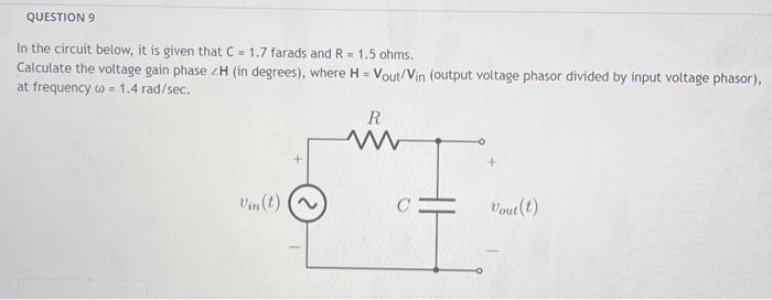 Solved In the circuit below, it is given that C=1.7 farads | Chegg.com