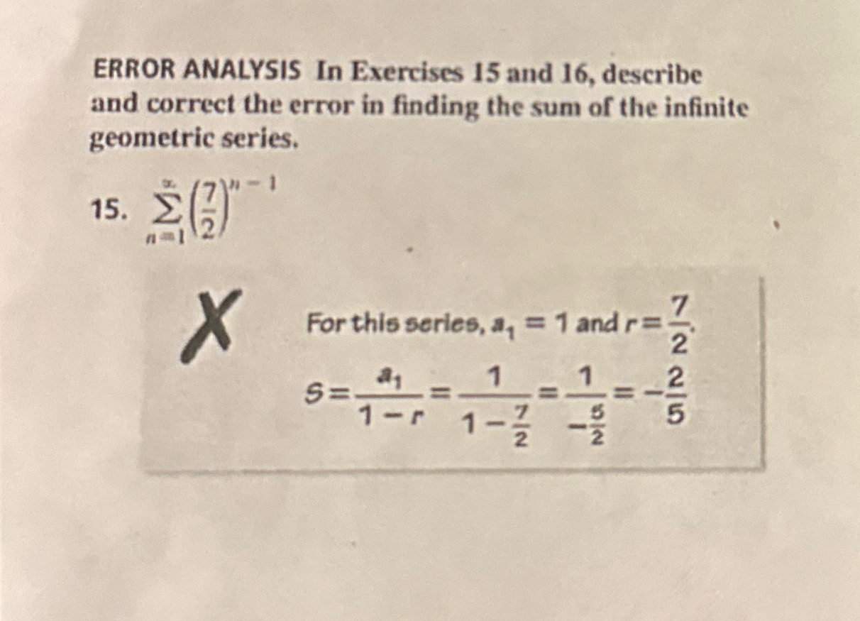 Solved ERROR ANALYSIS In Exercises 15 ﻿and 16, ﻿describe and | Chegg.com