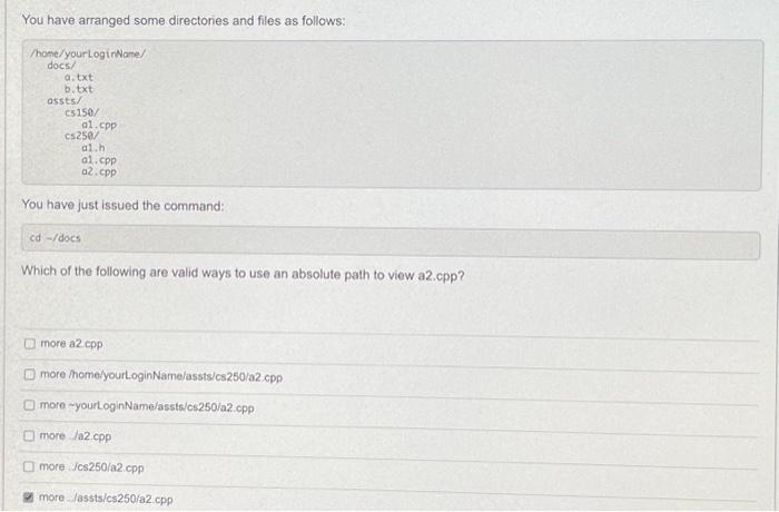 Solved You have arranged some directories and files as | Chegg.com