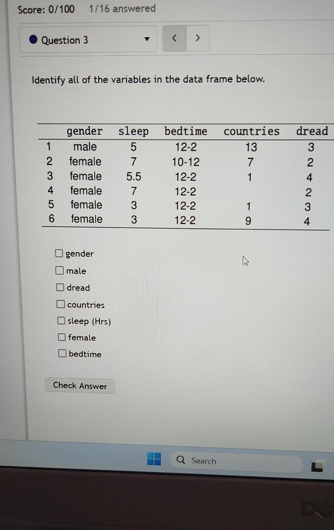 Solved Identify all of the variables in the data frame | Chegg.com