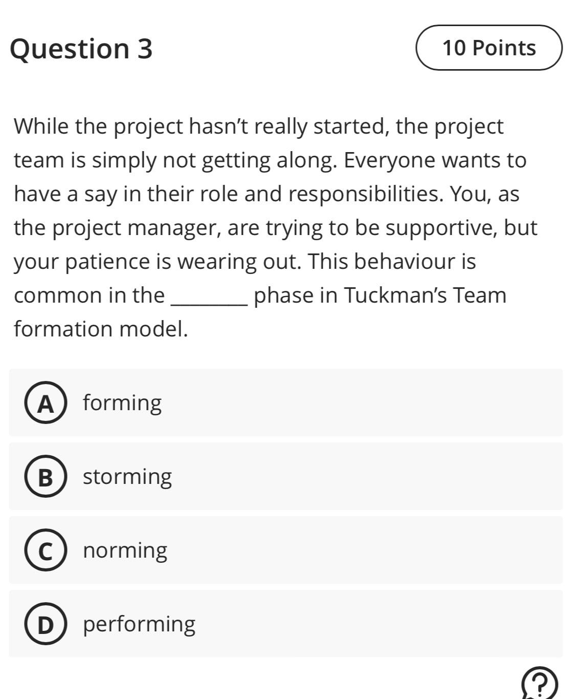 Solved Question 3While the project hasn't really started, | Chegg.com