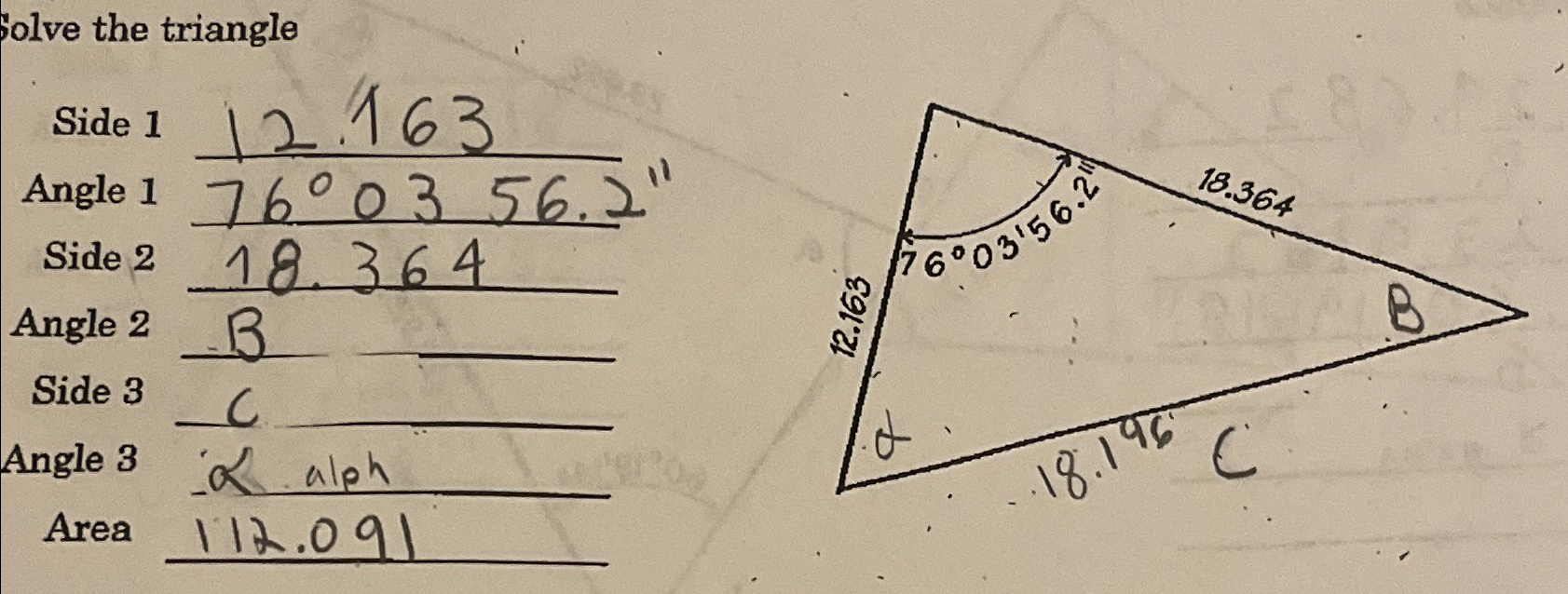 Solved Solve the triangle622 | Chegg.com