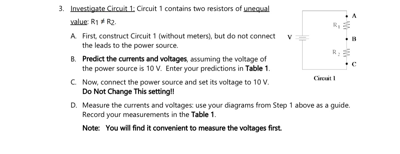 Solved Steps for Investigate Circuit 1: Circuit 1 ﻿contains | Chegg.com