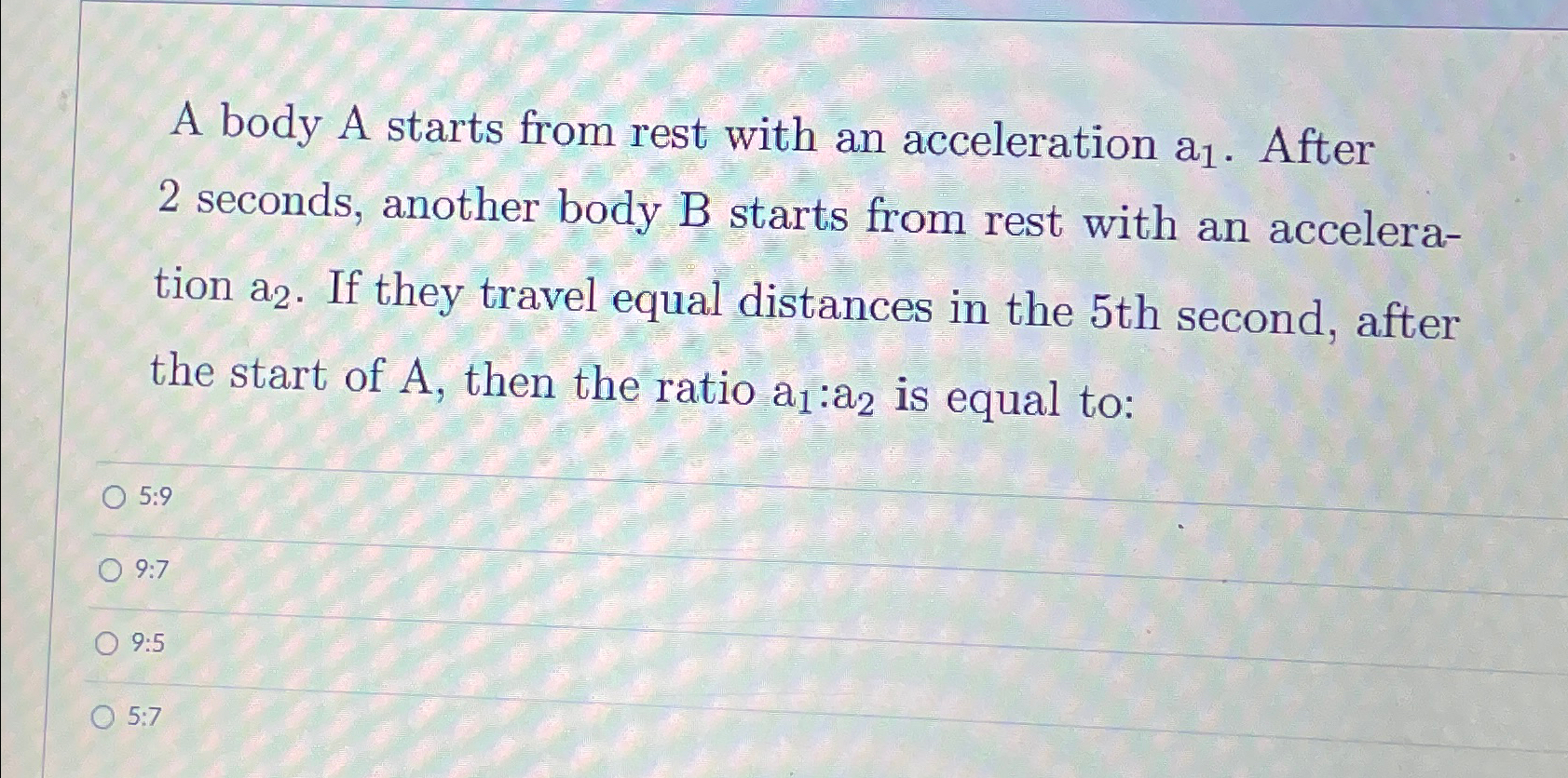 A body A starts from rest with an acceleration a1. | Chegg.com