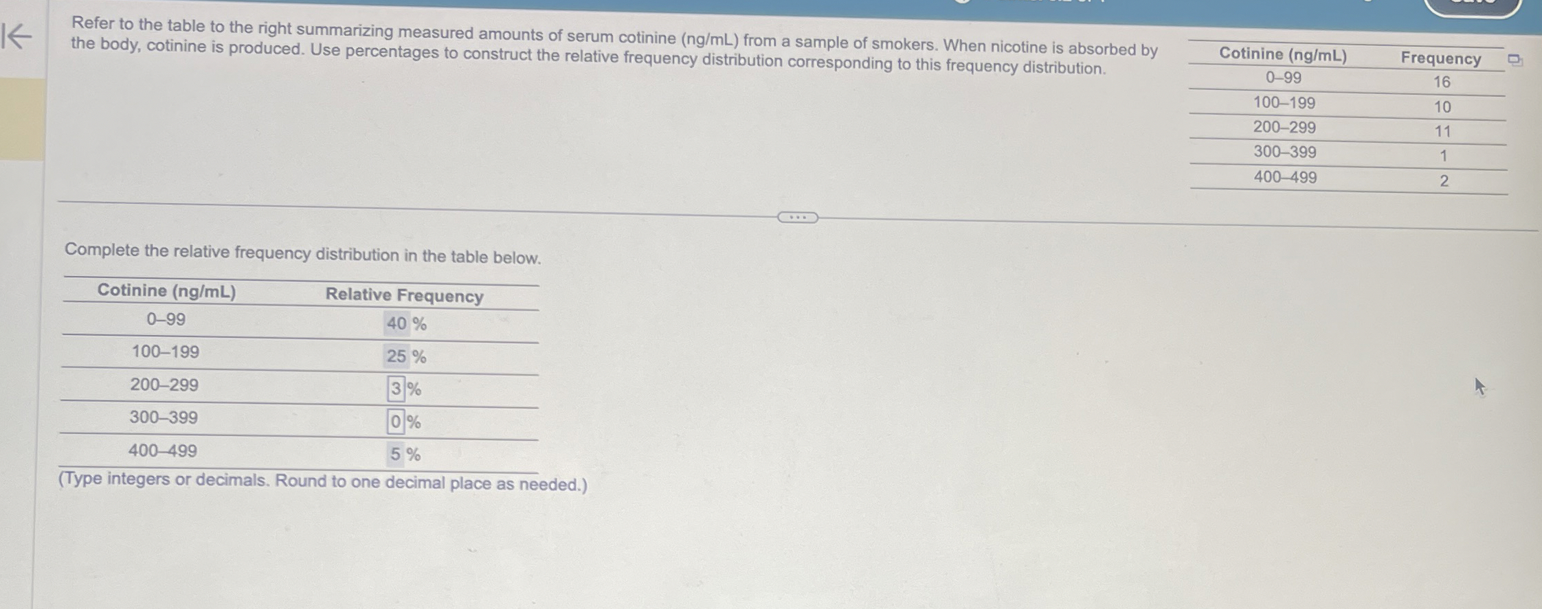 Solved Refer to the table to the right summarizing measured | Chegg.com