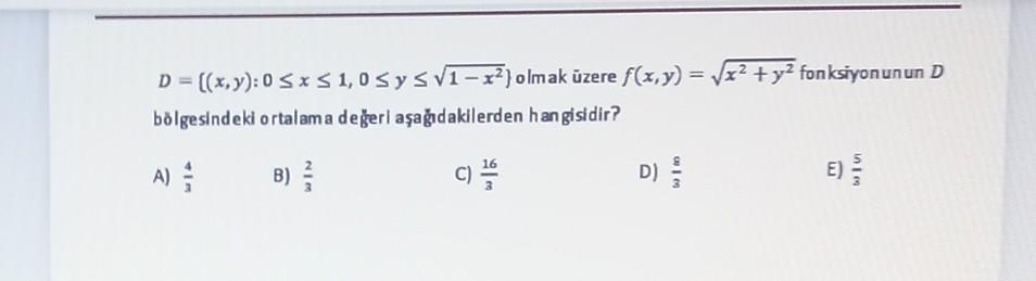 Solved D={(x,y):0≤x≤1,0≤y≤1−x2} olmak üzere f(x,y)=x2+y2 | Chegg.com