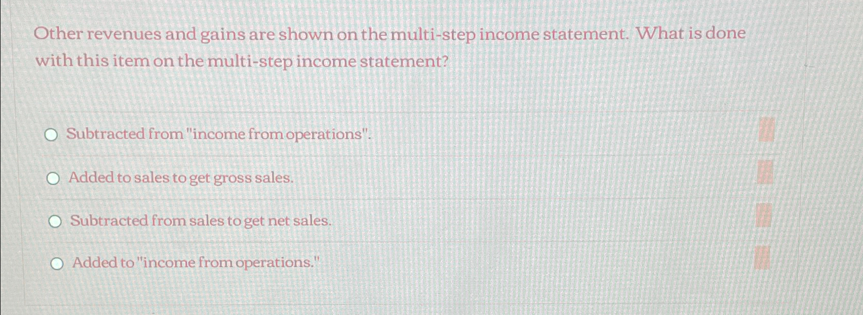 Solved Other revenues and gains are shown on the multi-step | Chegg.com