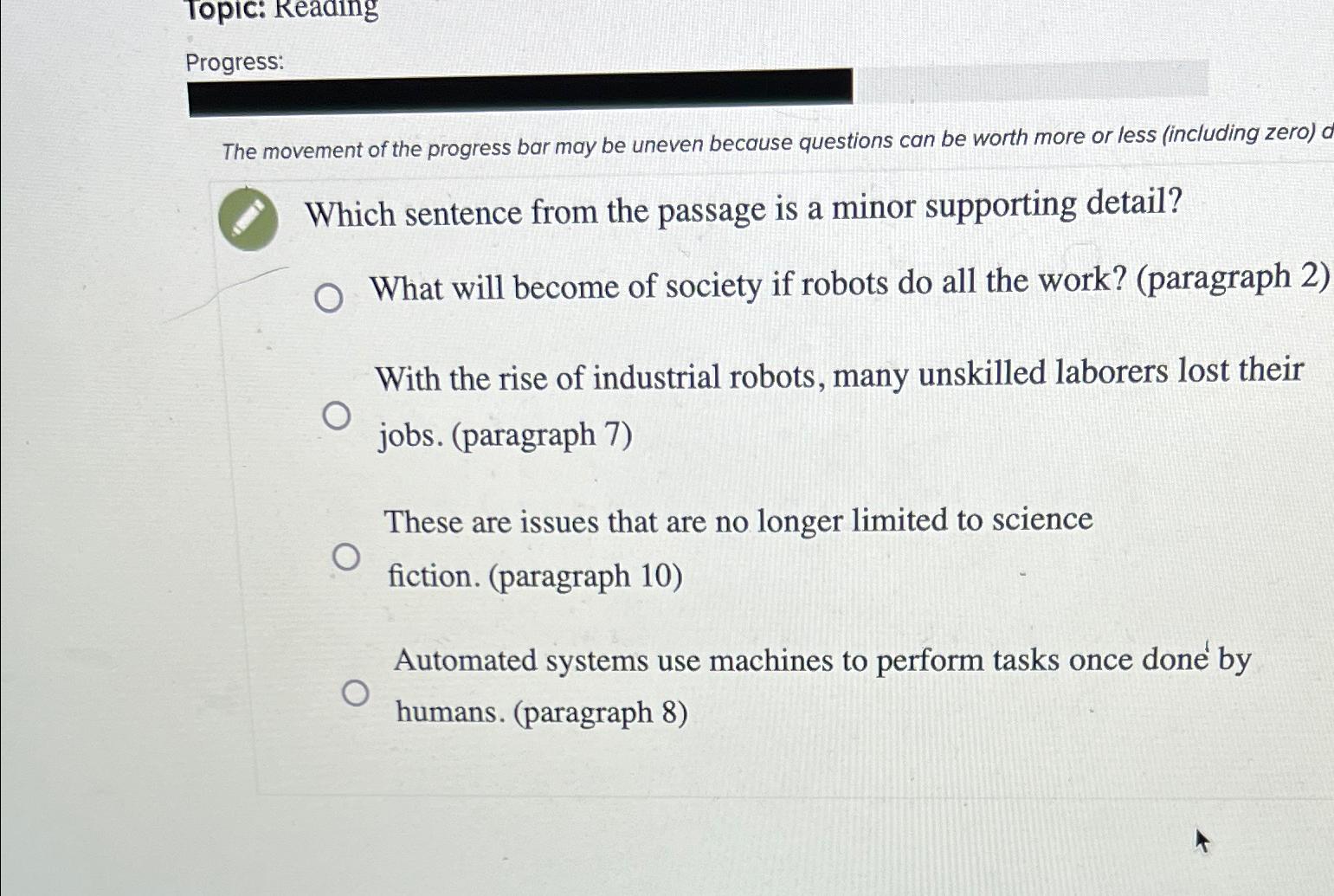 Solved The movement of the progress bar may be uneven | Chegg.com