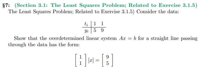 Solved Chapter 3 (The Least Squares Problem) ﻿Section 1 (The | Chegg.com