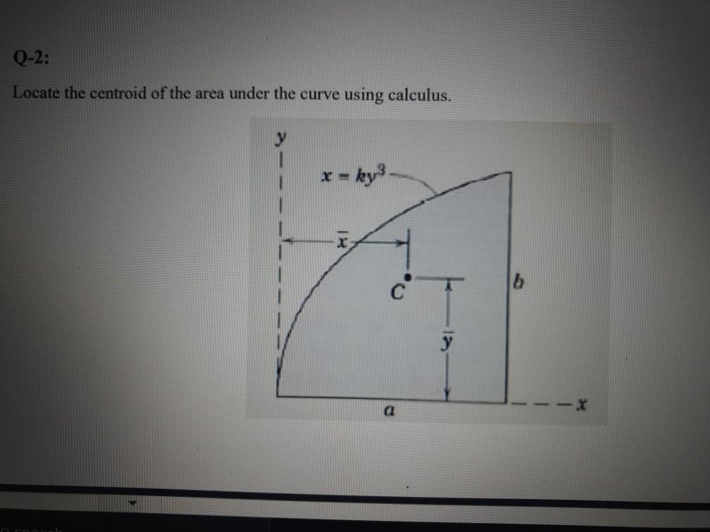 Solved Q-2: Locate the centroid of the area under the curve | Chegg.com