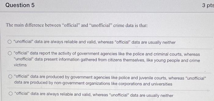 The main difference between "official" and | Chegg.com