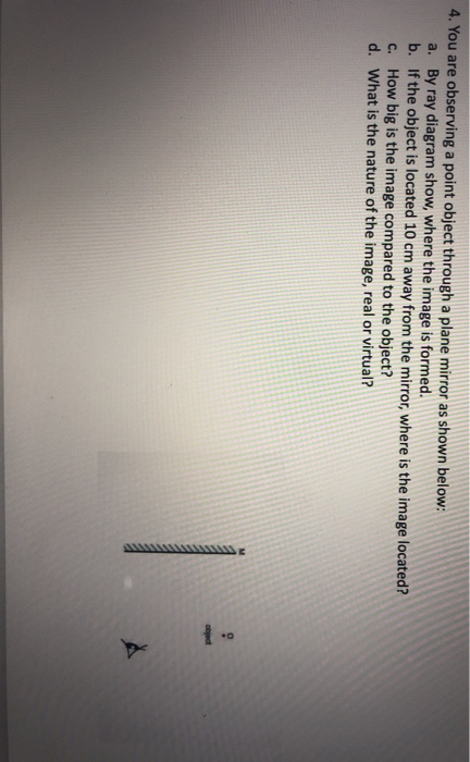 Solved 4. You are observing a point object through a plane | Chegg.com