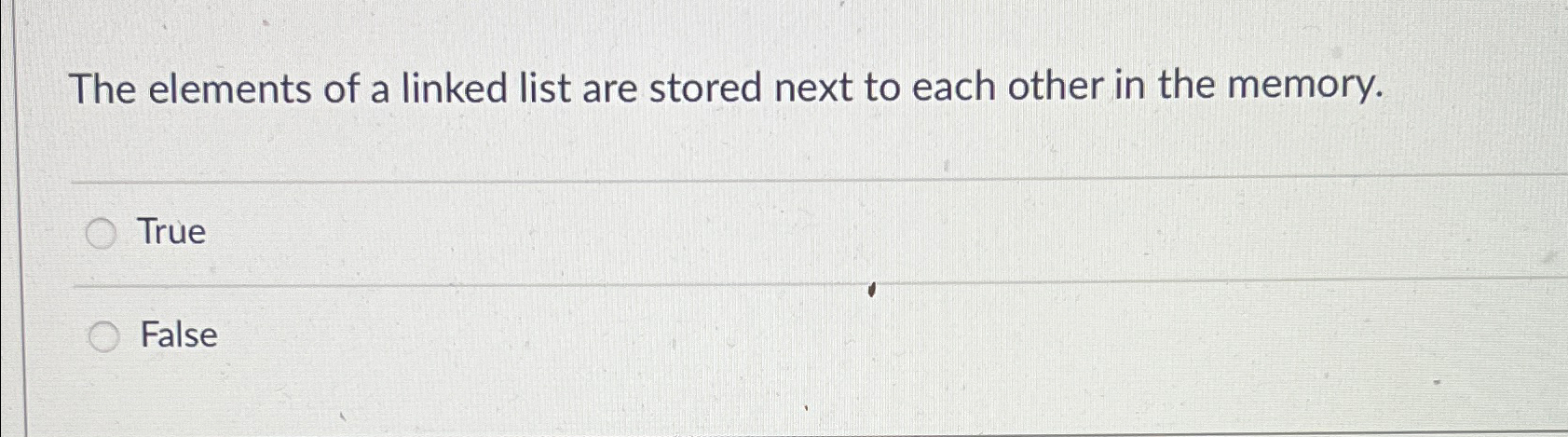 Solved The elements of a linked list are stored next to each | Chegg.com