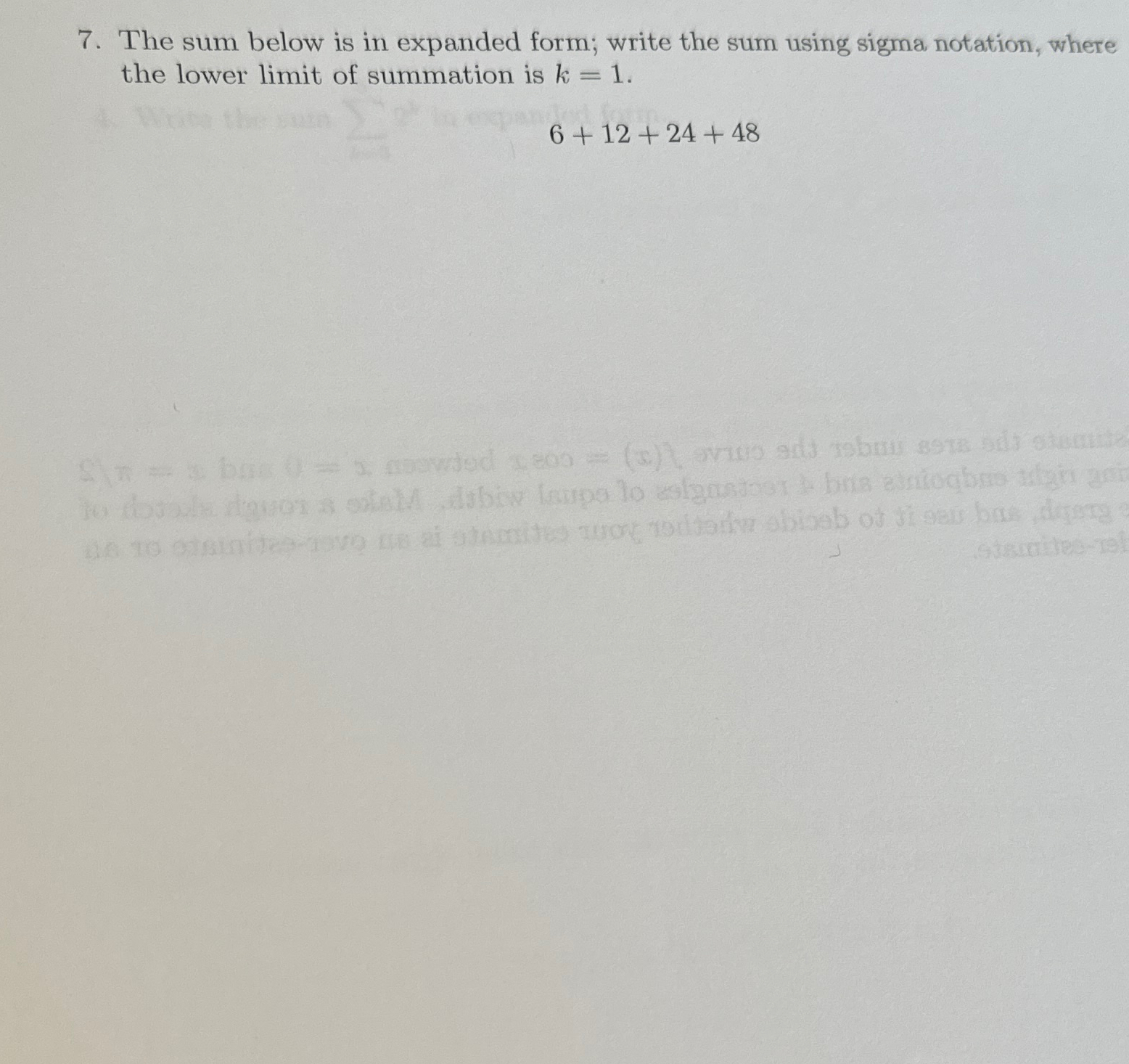 Solved The sum below is in expanded form; write the sum | Chegg.com