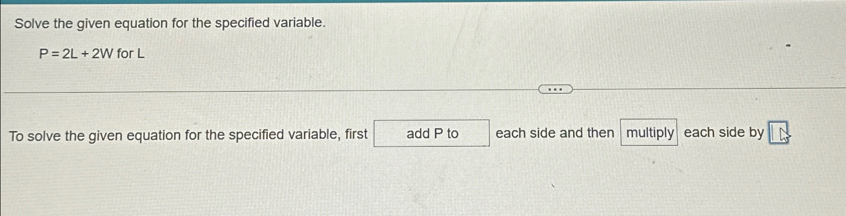 Solved Solve the given equation for the specified | Chegg.com