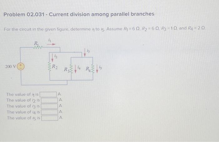 Solved Problem 02.031 - Current division among parallel | Chegg.com