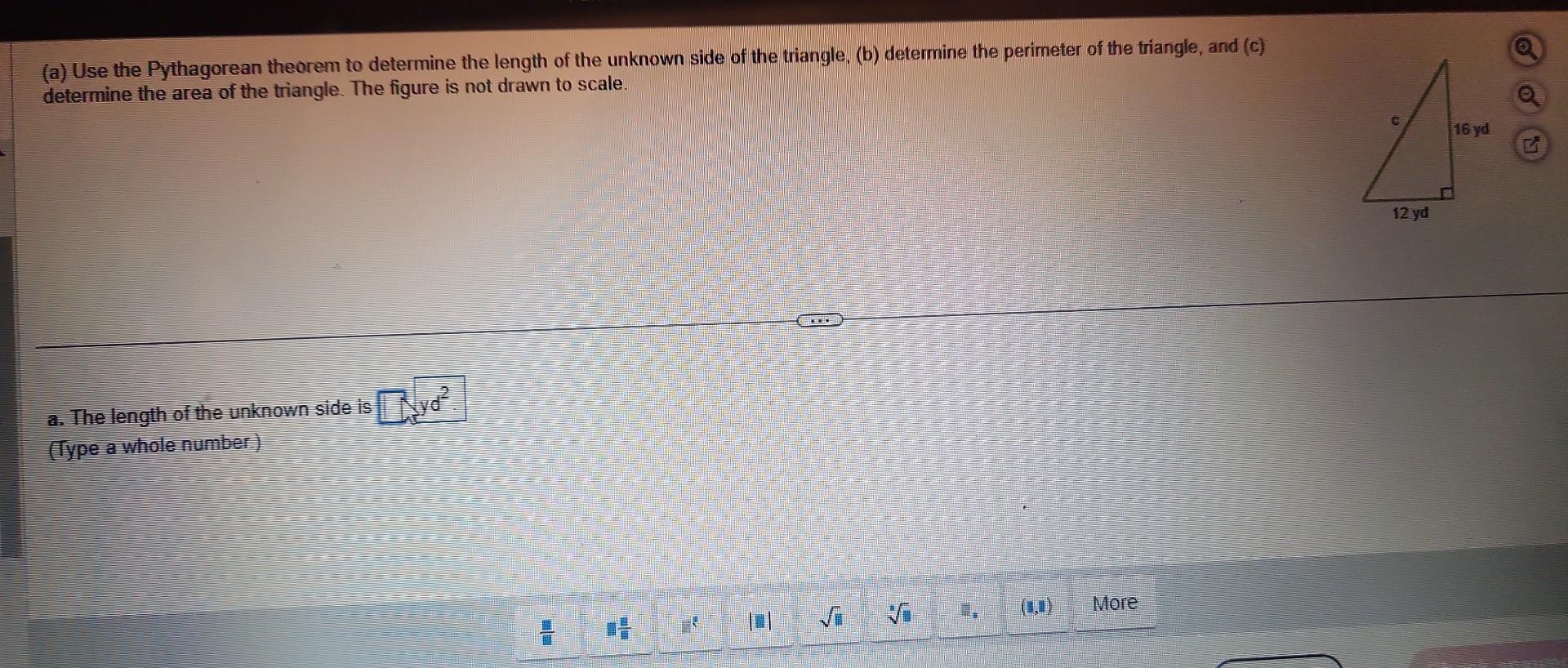 Solved (a) Use the Pythagorean theorem to determine the | Chegg.com
