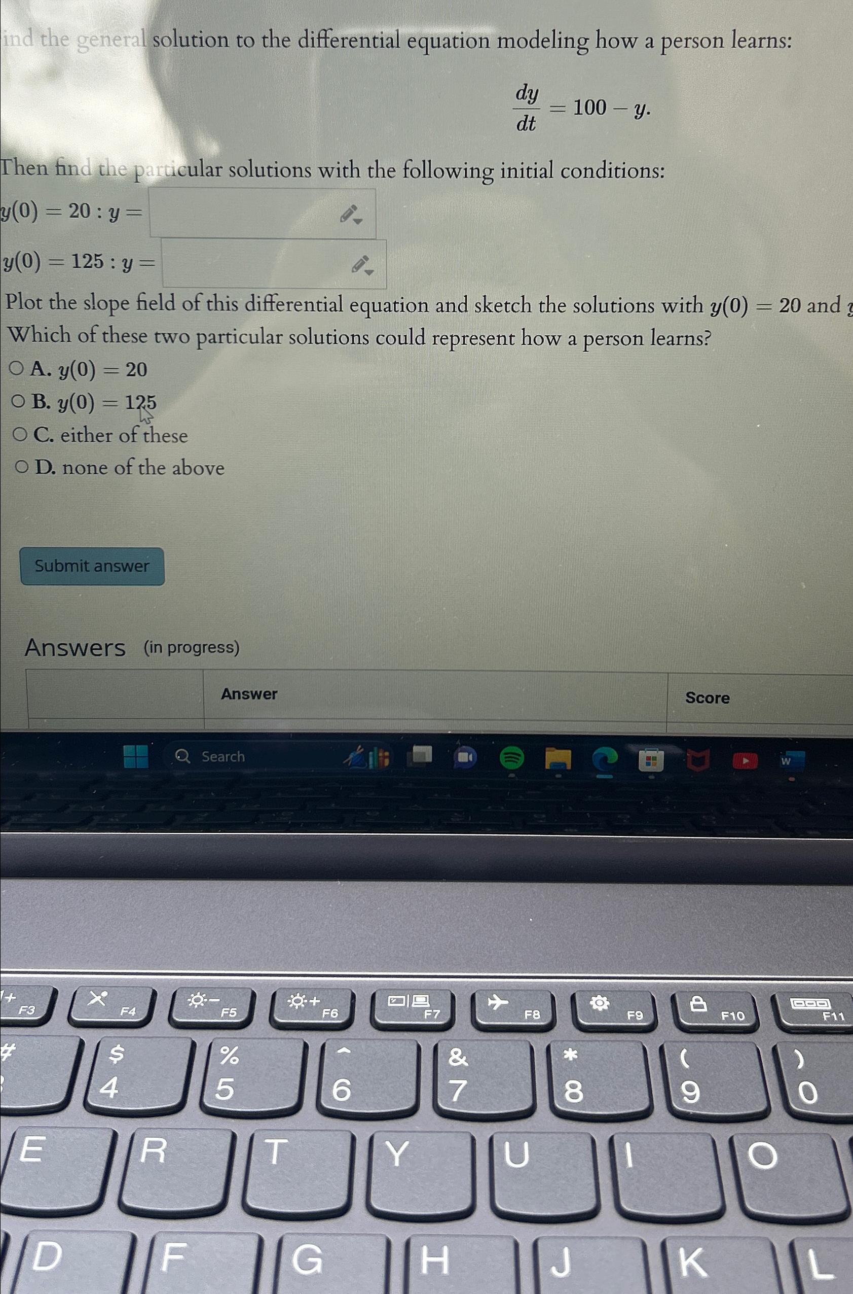 Solved ind the general solution to the differential equation | Chegg.com