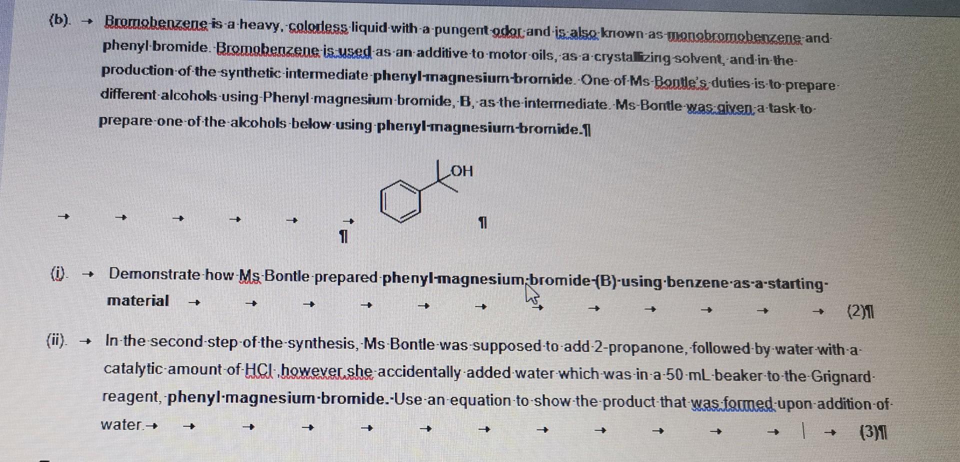 Solved (b) Bromobenzene is-a-heavy. | Chegg.com
