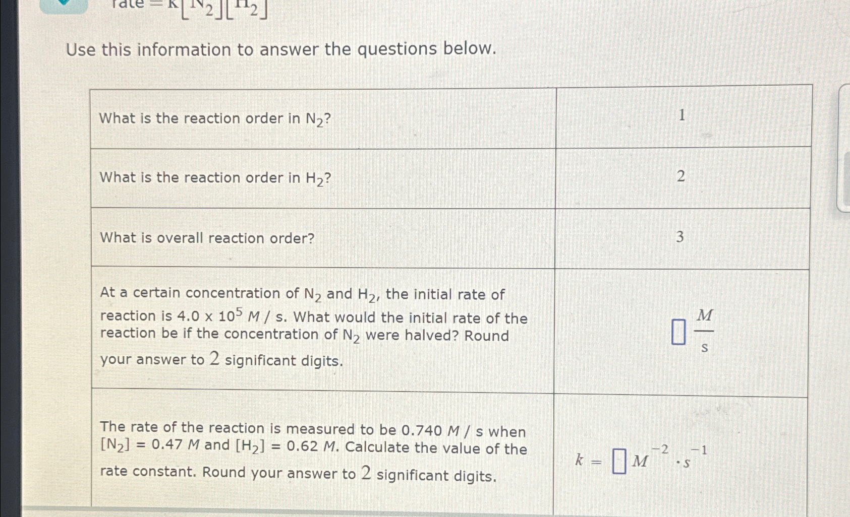 Solved Use this information to answer the questions below. | Chegg.com