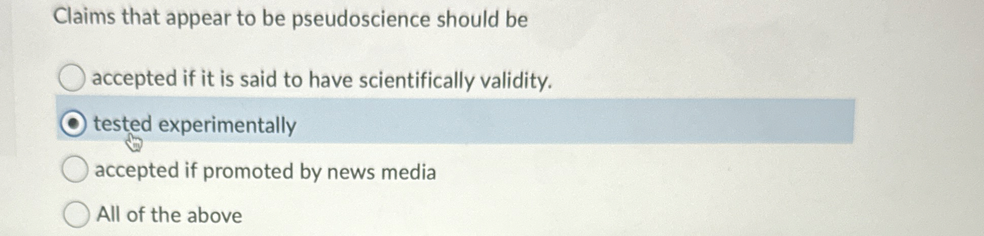 Solved aims that appear to be pseudoscience should | Chegg.com