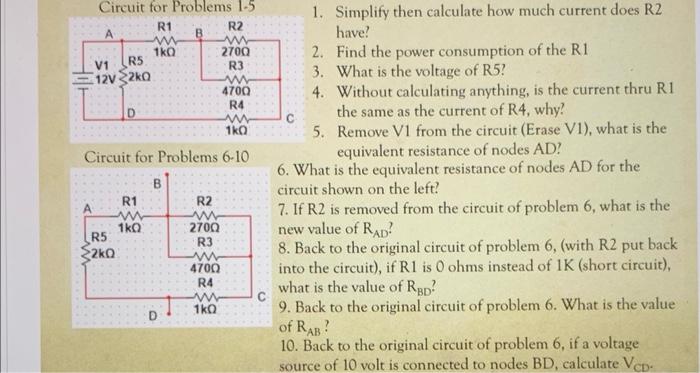 Solved 1. Simplify then calculate how much current does R2 | Chegg.com