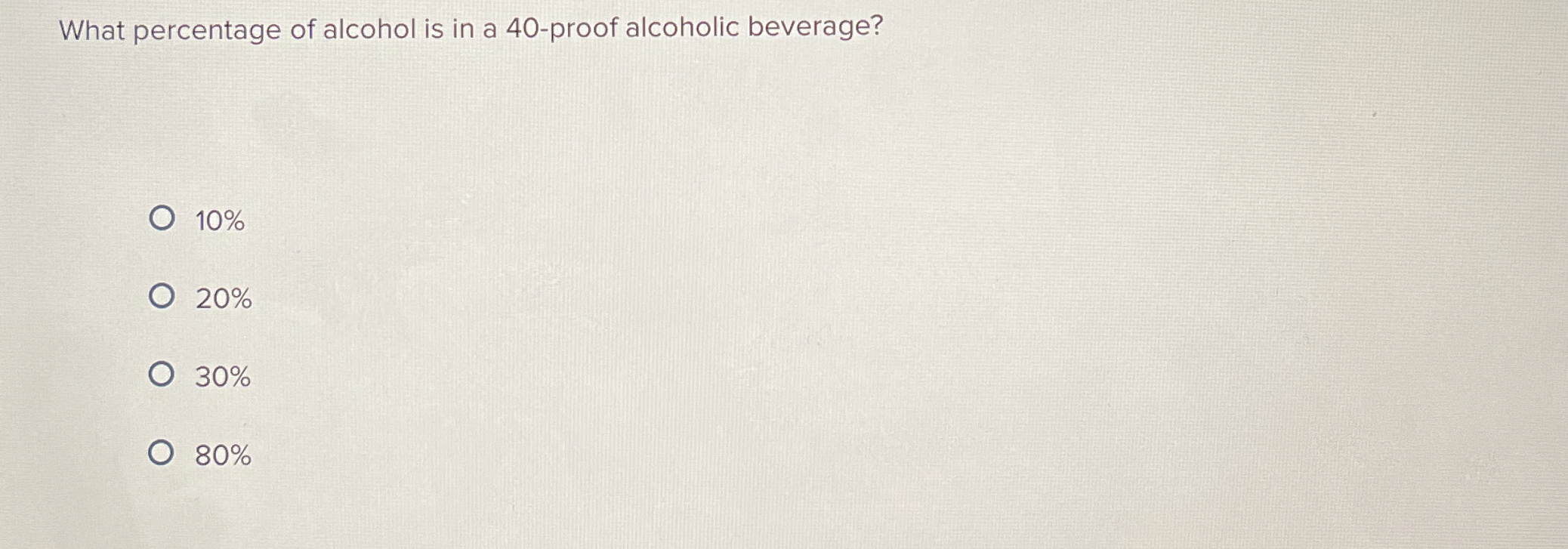 Solved What percentage of alcohol is in a 40-proof alcoholic | Chegg.com