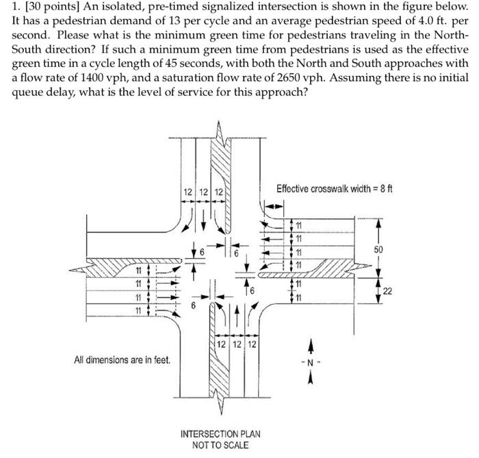 Solved 1. [ 30 points] An isolated, pre-timed signalized | Chegg.com