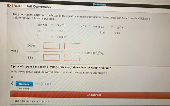 Solved EXERCISE Unit Conversion [References Drag conversion | Chegg.com Solved EXERCISE Unit Conversion [References Drag conversion | Chegg.com