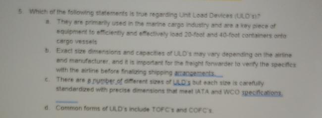 Solved Which of the following statements is true regarding | Chegg.com