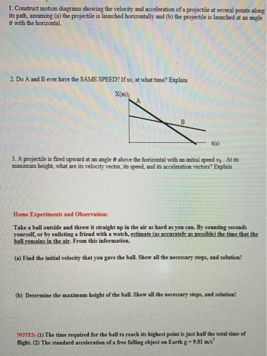 Solved 1. Construct motion diagrams showing the velocity and | Chegg.com