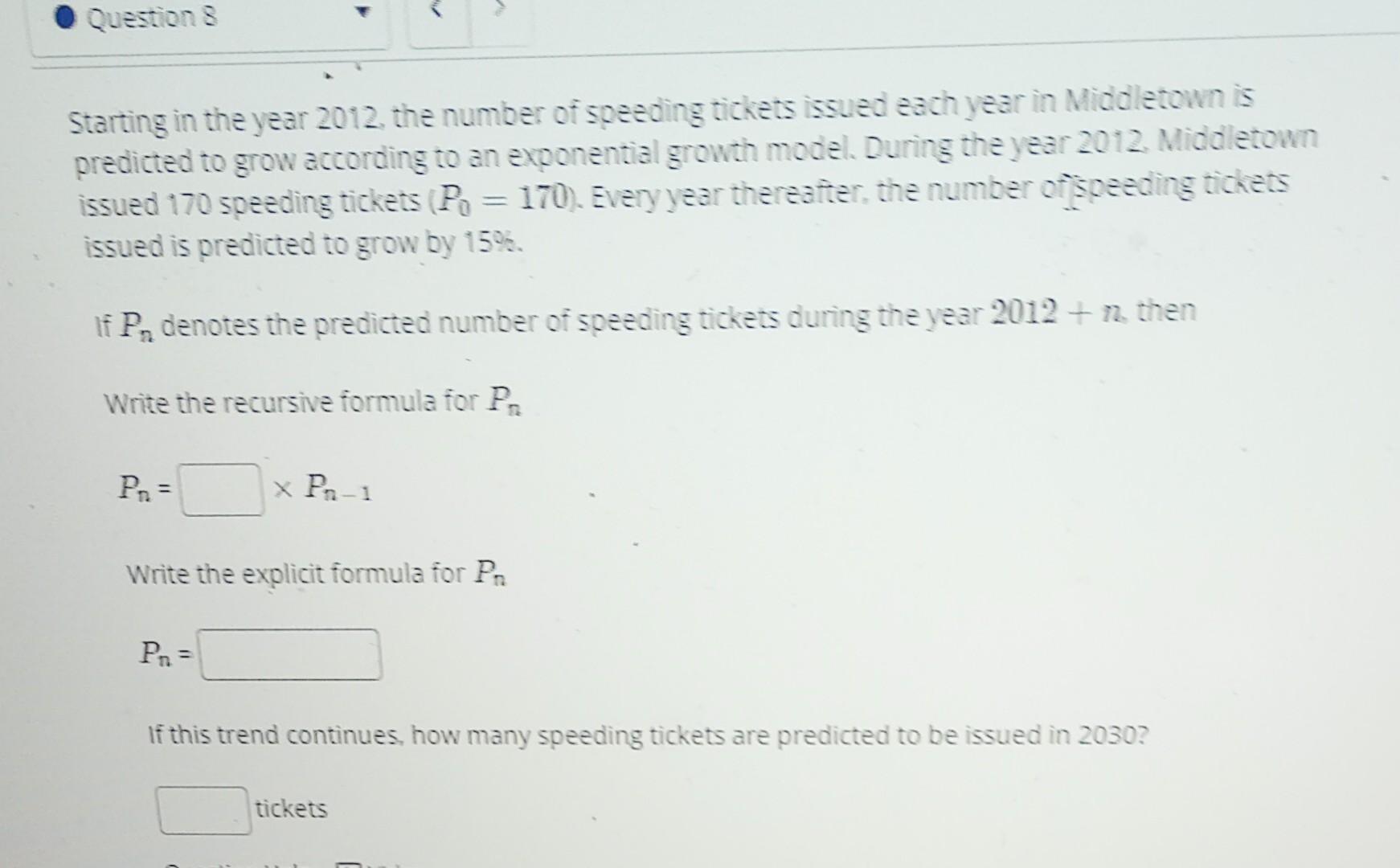 Solved Starting in the year 2012 , the number of speeding | Chegg.com