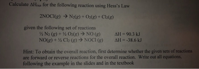 Solved Calculate Ahrxn For The Following Reaction Using