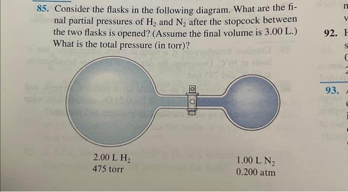 Solved 85. Consider the flasks in the following diagram. | Chegg.com